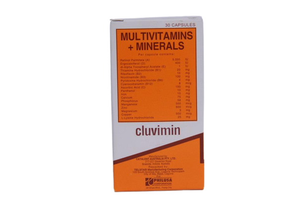 CLUVIMIN Multivitamins / Minerals Capsule 30's price in the Philippines ...